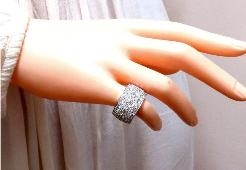 6.54ct Natural Round Diamonds Eternity Ring Domed 14kt – Avis Diamond Galleries