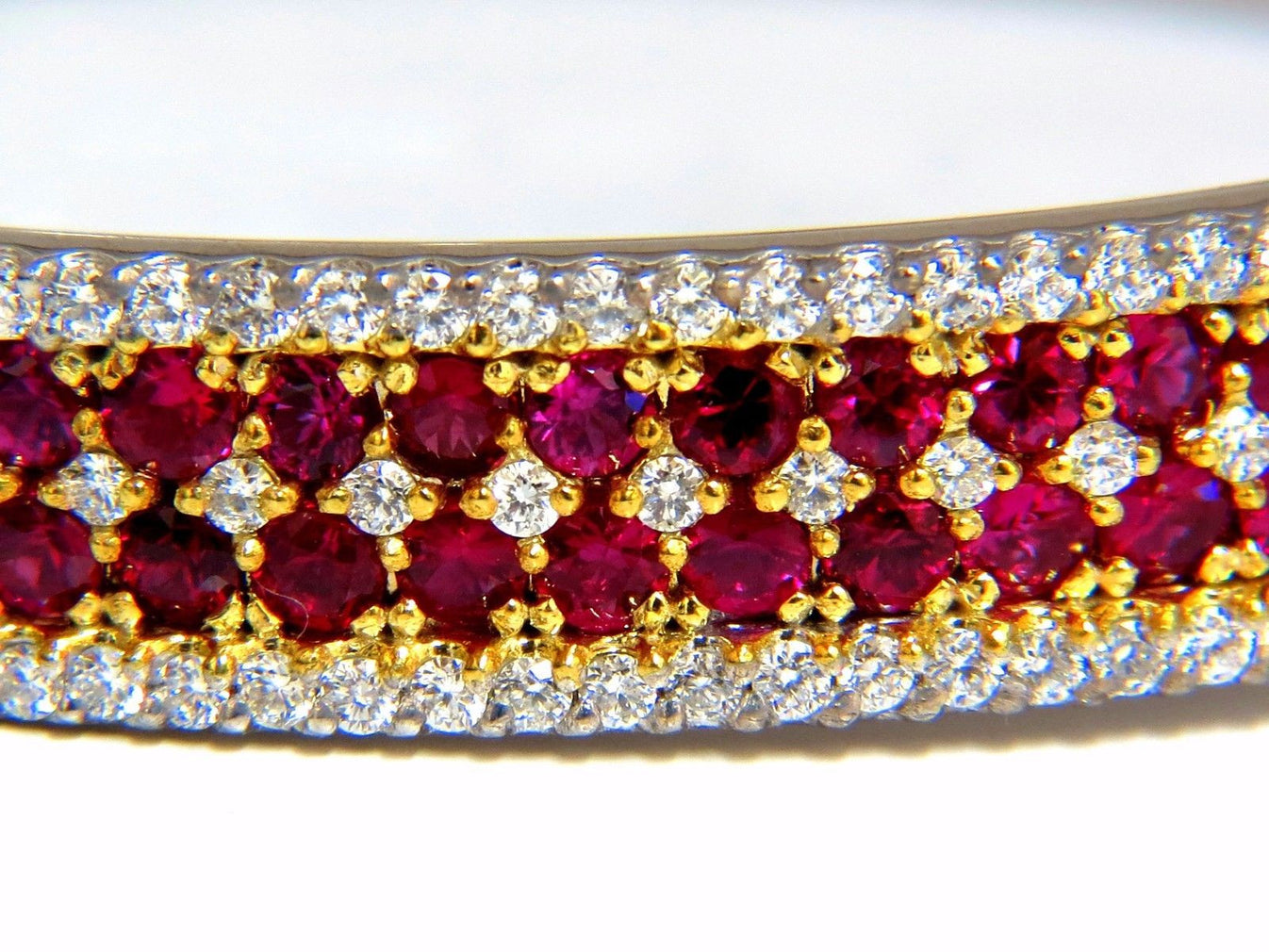 8.00ct natural round cut ruby diamonds bangle bracelet 14kt – Avis ...