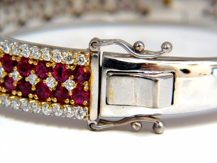8.00ct natural round cut ruby diamonds bangle bracelet 14kt – Avis ...