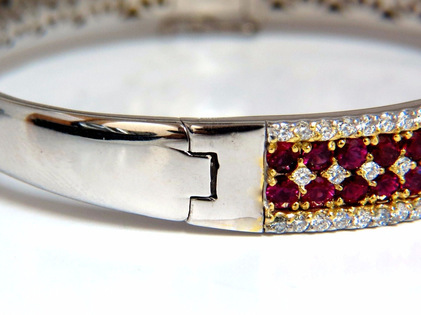 8.00ct natural round cut ruby diamonds bangle bracelet 14kt – Avis ...