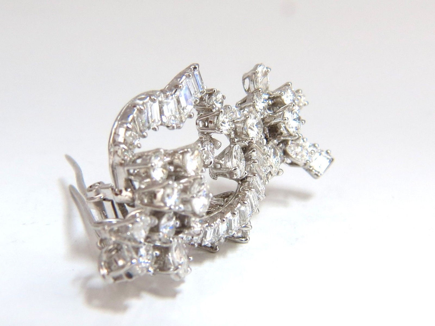 5.00ct Diamonds cluster brooch pendant pin Platinum Estate Cluster Coc ...